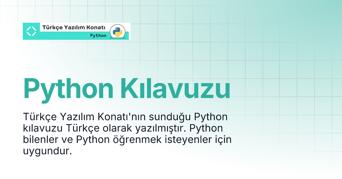 Python Kılavuzu | Python